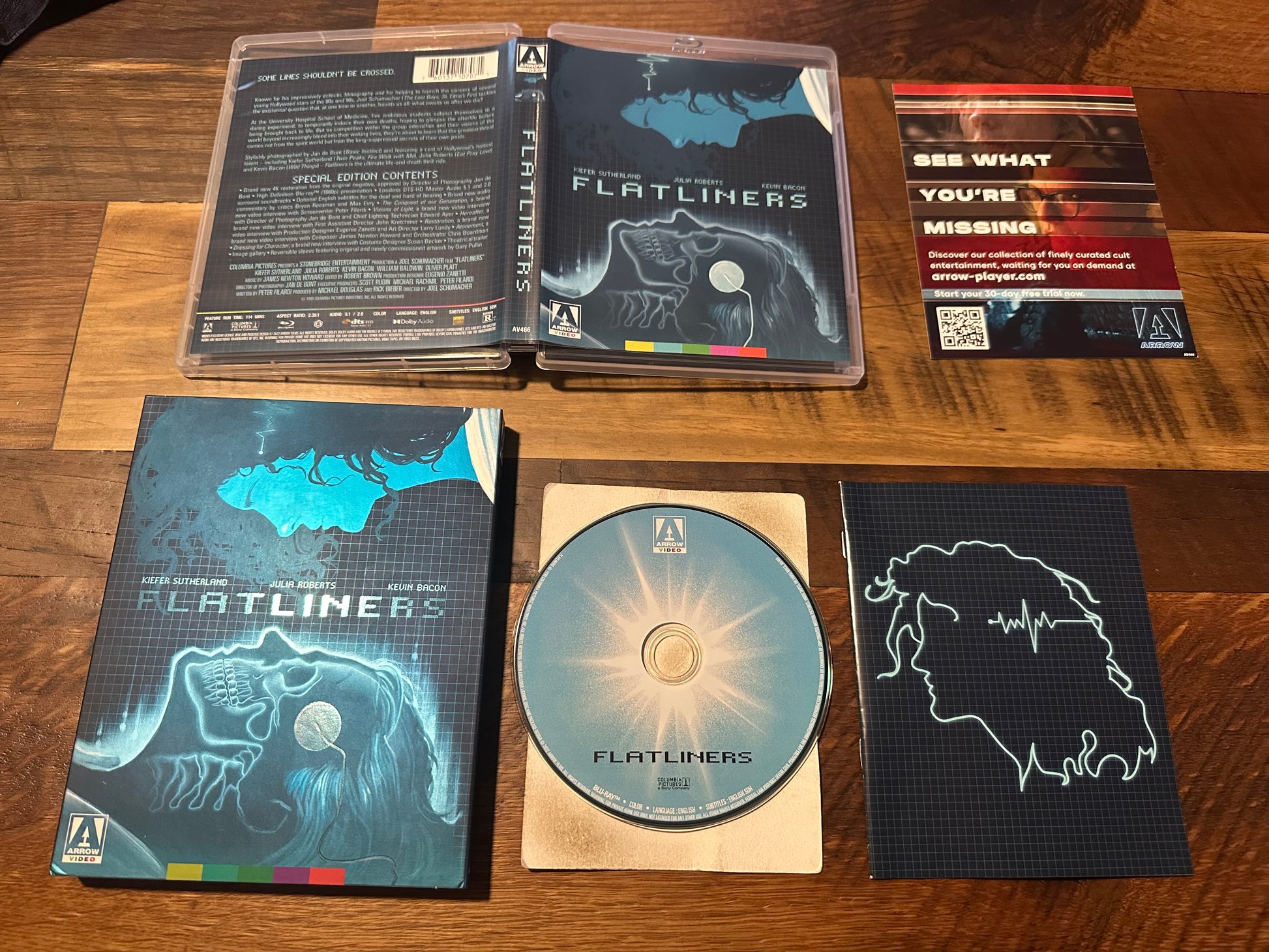 Flatliners Blu ray-Arrow Video-Slipcover-Booklet-Special Edition- – DVDHorrorman