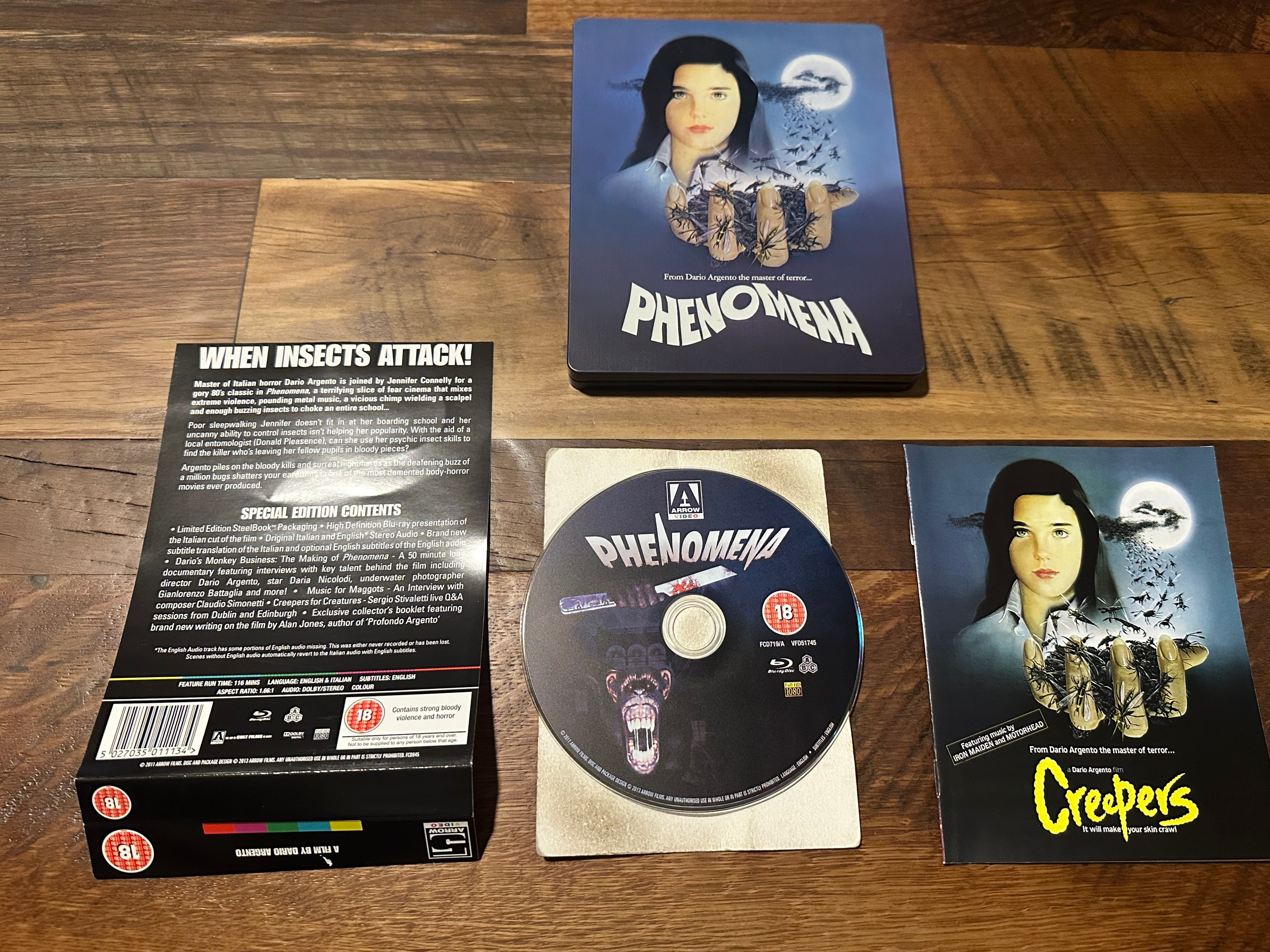 Phenomena (Blu ray, Arrow Video, Steelbook, Special Edition, Classic ...